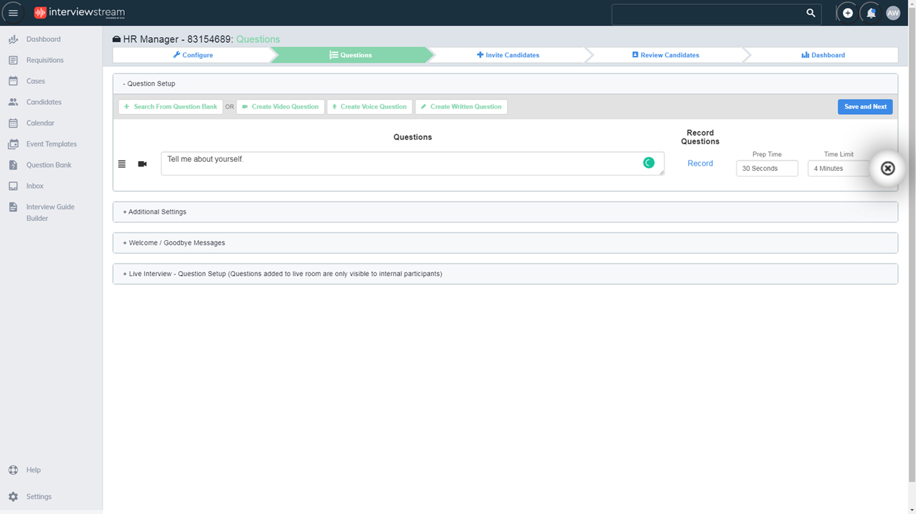 Configuring Your on demand Interview | interviewstream Training Center